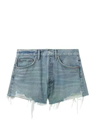 AGOLDE Ripped Denim Shorts - Blue