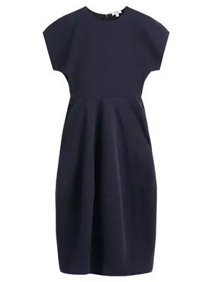 Cos Sculpted Cotton Midi Dress Navy