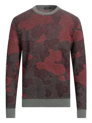ZANONE Camouflage Jacquard-knit Crewneck Sweater - Rust