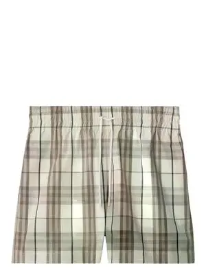 Burberry Check Cotton Shorts - Neutrals