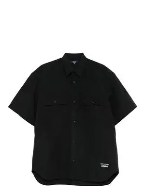 Comme Des Garçons Logo-embroidered Shirt - Black