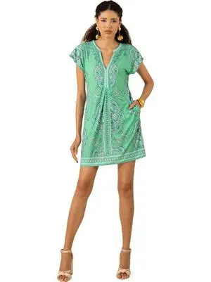 Hale Bob Jada Jersey Beaded Dress - Green