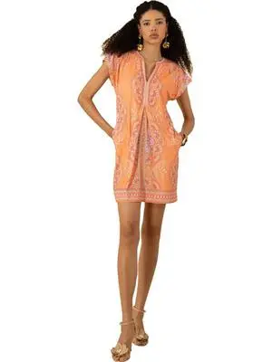Hale Bob Jada Jersey Beaded Dress - Orange