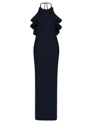 OSCAR DE LA RENTA Ruffle-Detailed Column Gown