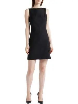 THEORY Theory Boat Neck Stretch Wool Minidress