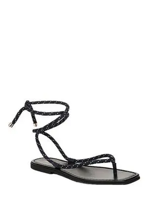 Veronica Beard Carmina Ankle Wrap Sandal - Eclipse/ Coconut