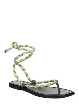 Veronica Beard Carmina Ankle Wrap Sandal - Lime Multi