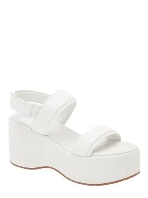 CHOCOLAT BLU Kande Slingback Platform Wedge Sandal - White Leather