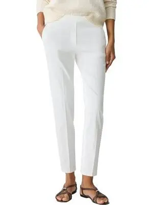 Theory Treeca Linen Blend Crop Pants - White