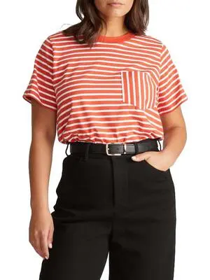 Universal Standard Universal Standard Breton Stripe T-shirt Vermilion Red/white Stripe