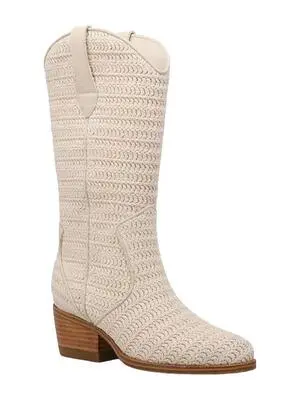 Mia Jenah Woven Cowboy Boot - Bone