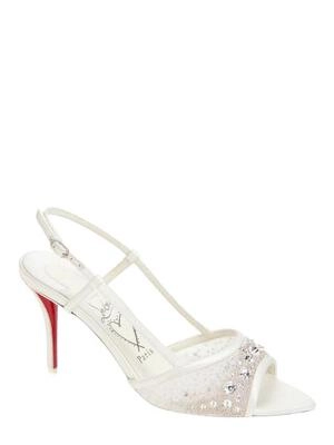 CHRISTIAN LOUBOUTIN Miss Z Crystal Embellished Slingback Sandal - Version Ivory