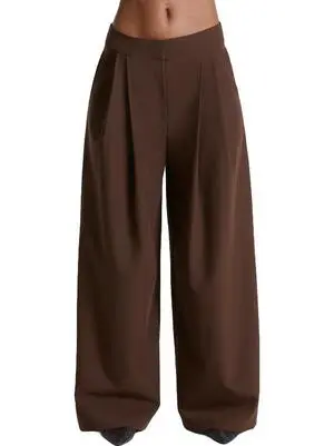 Naked Wardrobe Naked Wardrobe Suiting Oversize Wide Leg Pants Chocolate