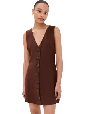 LE BOP Charlotte Vest Mini Dress - Chocolate