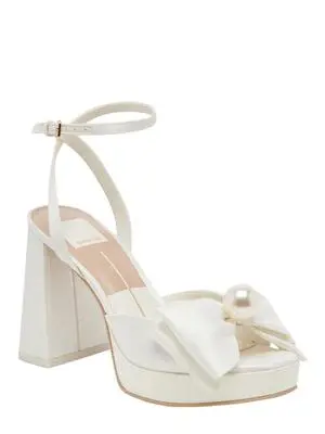 Dolce Vita Patton Platform Sandals - Ivory Satin