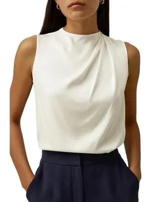 Lilysilk Lilysilk Sleeveless Minimalist Silk Top White