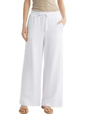 Splendid Splendid Rory Eyelet Embroidered Sweatpants White
