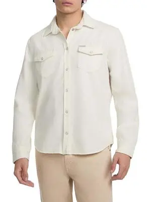 Guess Cotton Denim Snap-up Western Shirt - Ivory