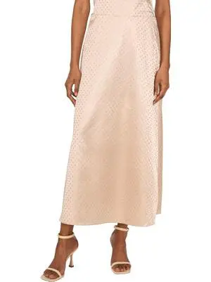 Vince Camuto Metallic Dot Satin Maxi Skirt - Solar Glow