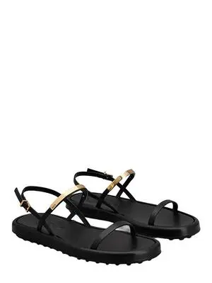TOD'S Leather Sandals - Black