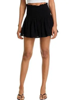 WAYF Zoe Eyelet Mini Skirt - Black