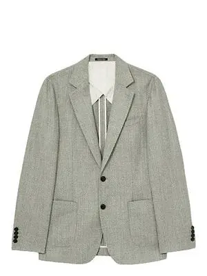 REISS Stack Single-breasted Wool-blend Blazer - Sage Green