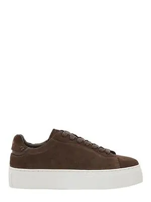 REISS Francesca Chunky-sole Leather Low-top Trainers - Chocolate