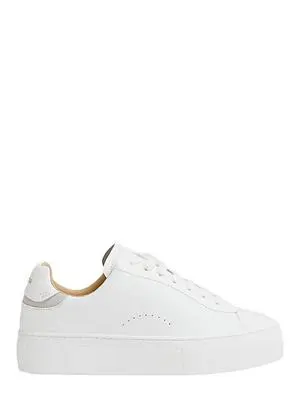 REISS Francesca Chunky-sole Leather Low-top Trainers - White
