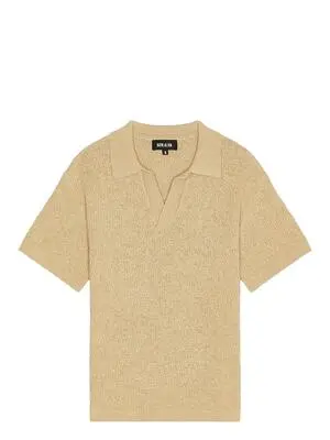 SEROYA Alexander Knit Polo Shirt In Brown - Tan