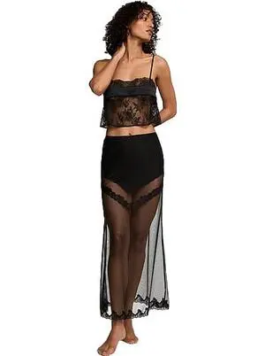 Victoria's Secret Rose Lace Cami & Skirt Set - Black
