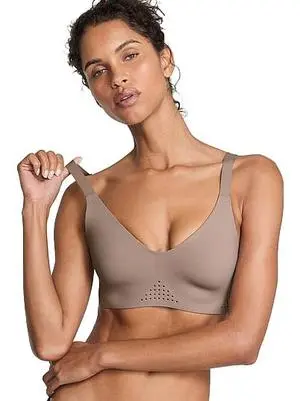 Victoria's Secret Vsx Featherweight™ Medium V-neck Sports Bra - Beige