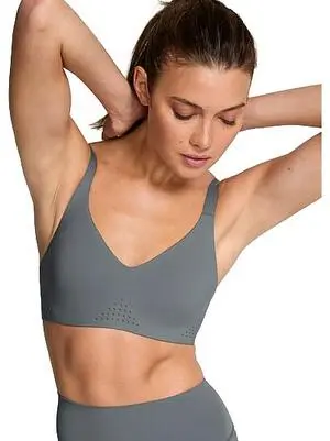 Victoria's Secret Vsx Featherweight™ Medium V-neck Sports Bra - Grey
