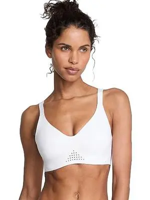 Victoria's Secret Vsx Featherweight™ Medium V-neck Sports Bra - White,ivory