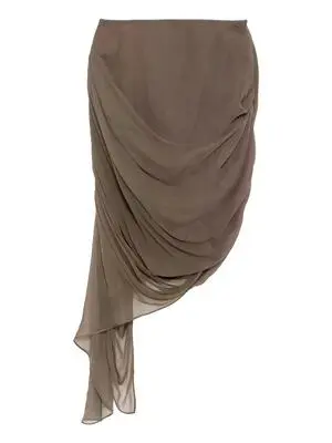 JNBY Asymmetric Draped Skirt - Brown