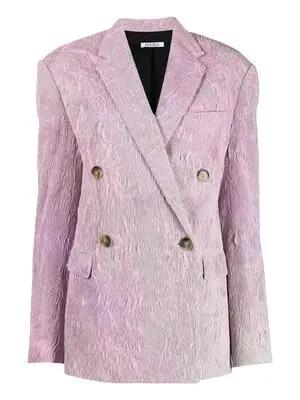 KRIZIA Crinkled Double-breasted Blazer - Pink