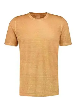 120% Lino Textured T-shirt - Orange