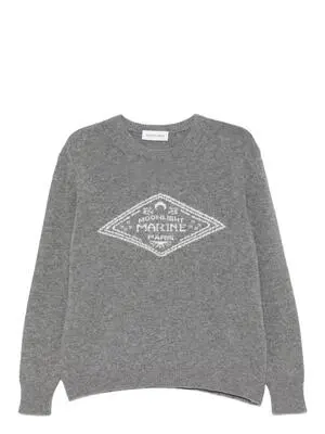 MARINE SERRE Marine Serre Logo-intarsia Knit Sweater Grey