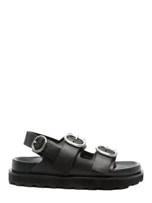 JIL SANDER Leather Sandals - Black
