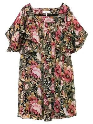 Chloé Floral-print Mini Dress - Black