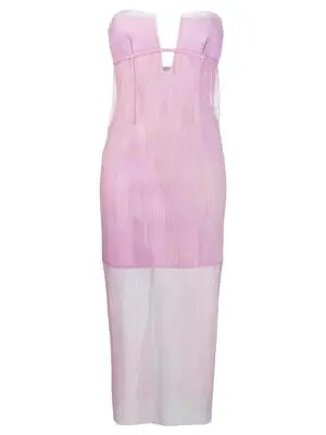 KRIZIA Strapless Cut-out Silk Dress - Pink
