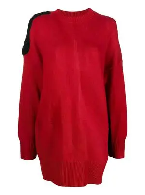 KRIZIA Virgin Wool-cashmere Jumper With Cut-out Detail - Red