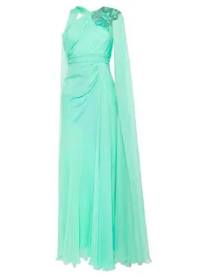 Zuhair Murad Bead-embellished Chiffon Gown - Green