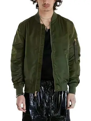 Alpha Industries Zipped Bomber Jacket - Green