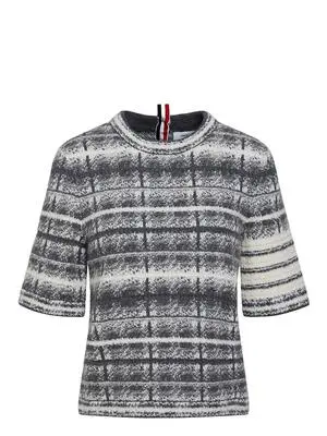 Thom Browne Jacquard-Knit Wool-Blend Sweater Gray