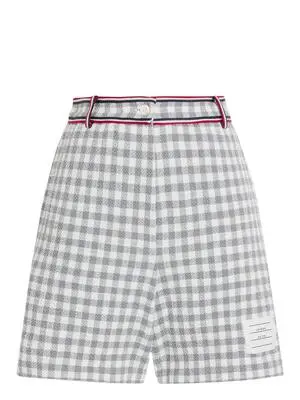 Thom Browne Gingham Cotton-blend Bouclé Shorts - Gray