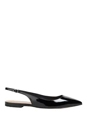 STUART WEITZMAN Mara Patent-leather Slingback Flats - Black