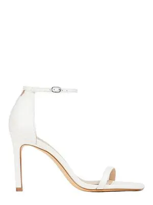 STUART WEITZMAN Amelina 95 Leather Sandals - White