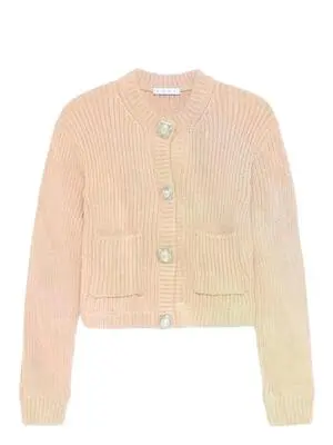AREA Gemstone-button Cardigan - Neutrals