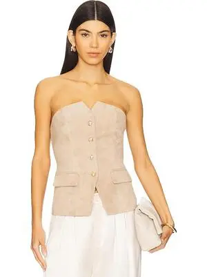 Cami Nyc Suede Corset Top - Neutral