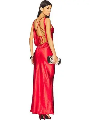 RUNAWAY THE LABEL Adair Maxi Dress - Red
